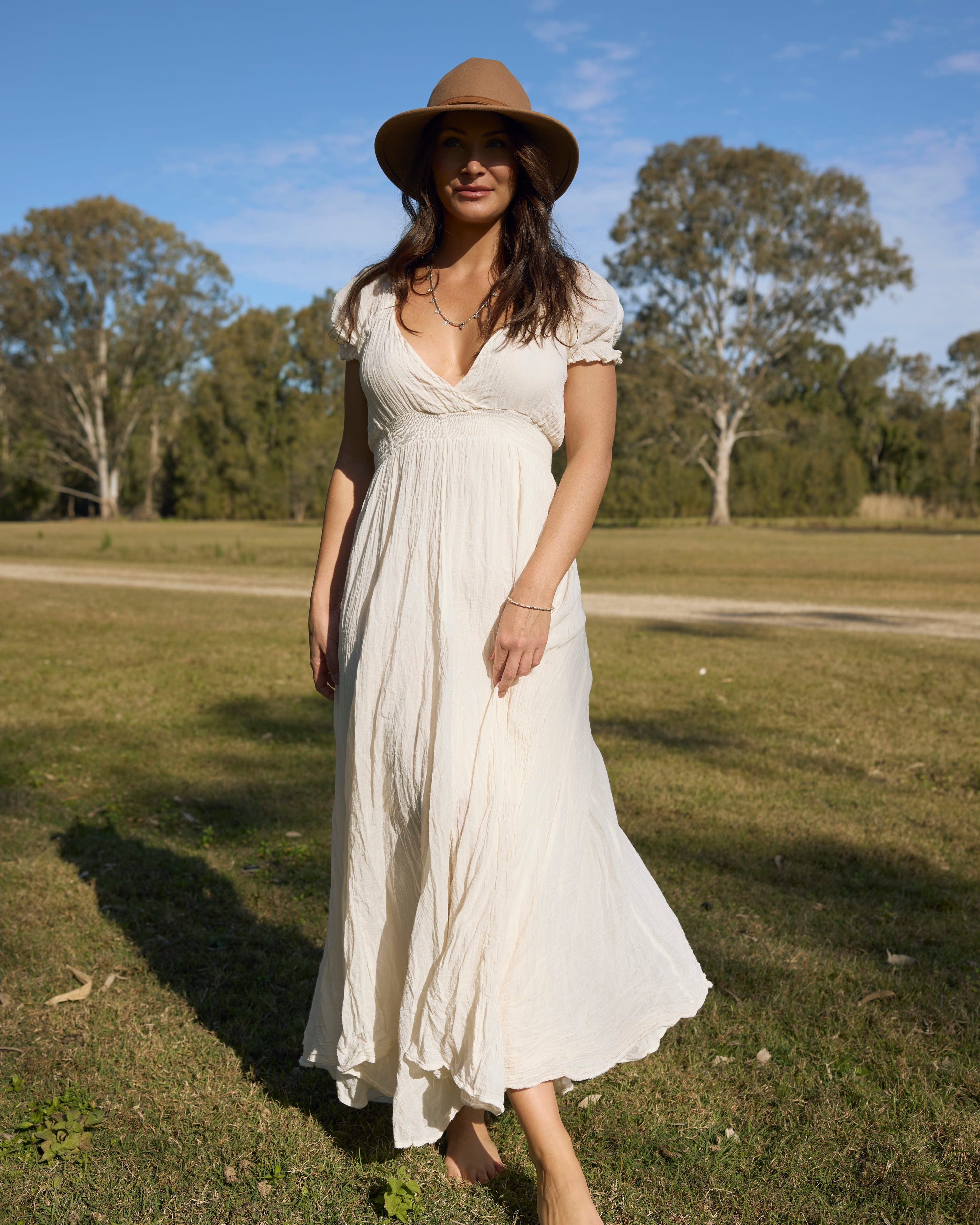 BRIGITTE MAXI DRESS VINTAGE CREAM – Moon Child Fremantle